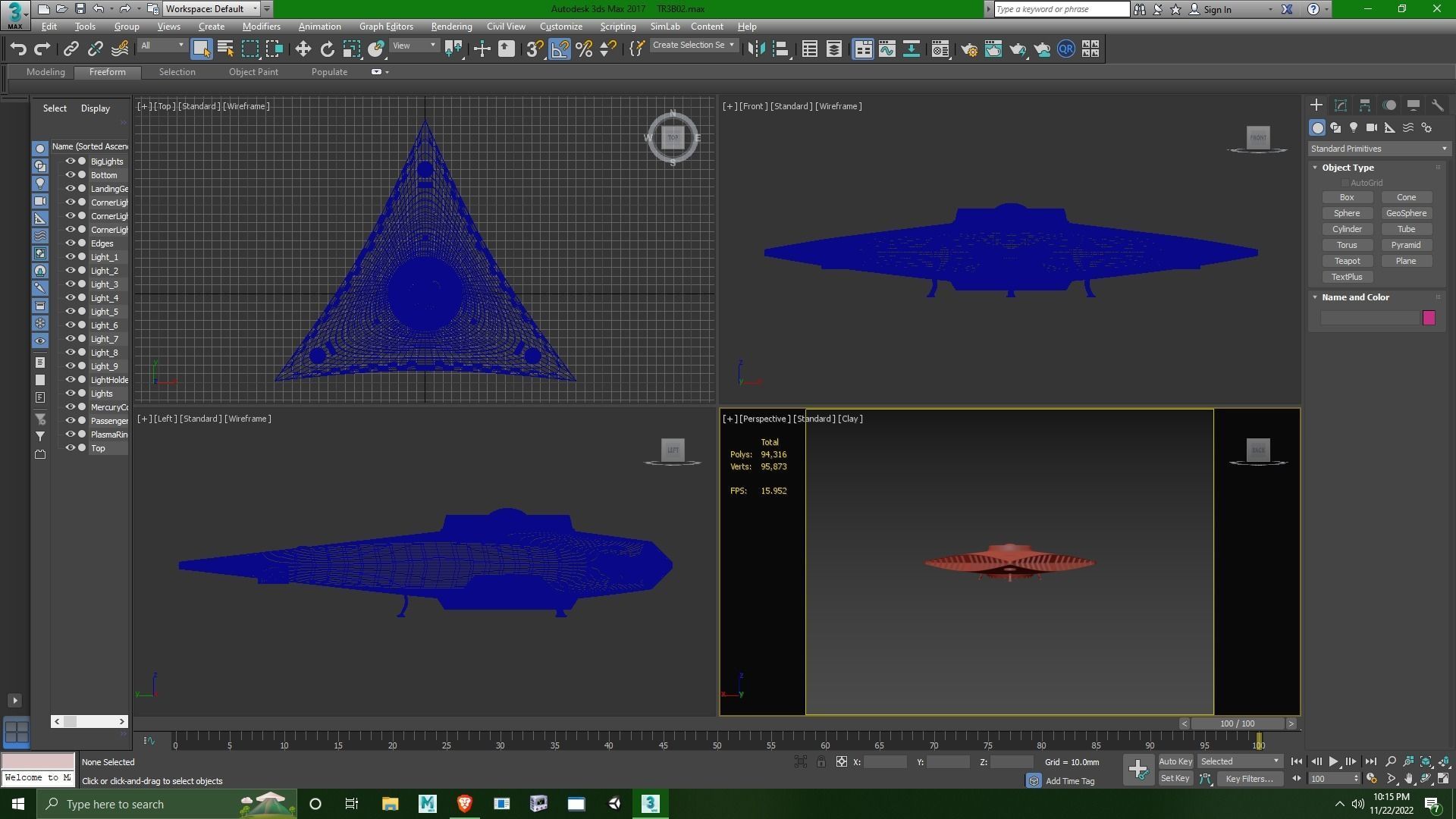 TR-3B Secret Triangular Anti Gravity Space Craft 3D model | CGTrader