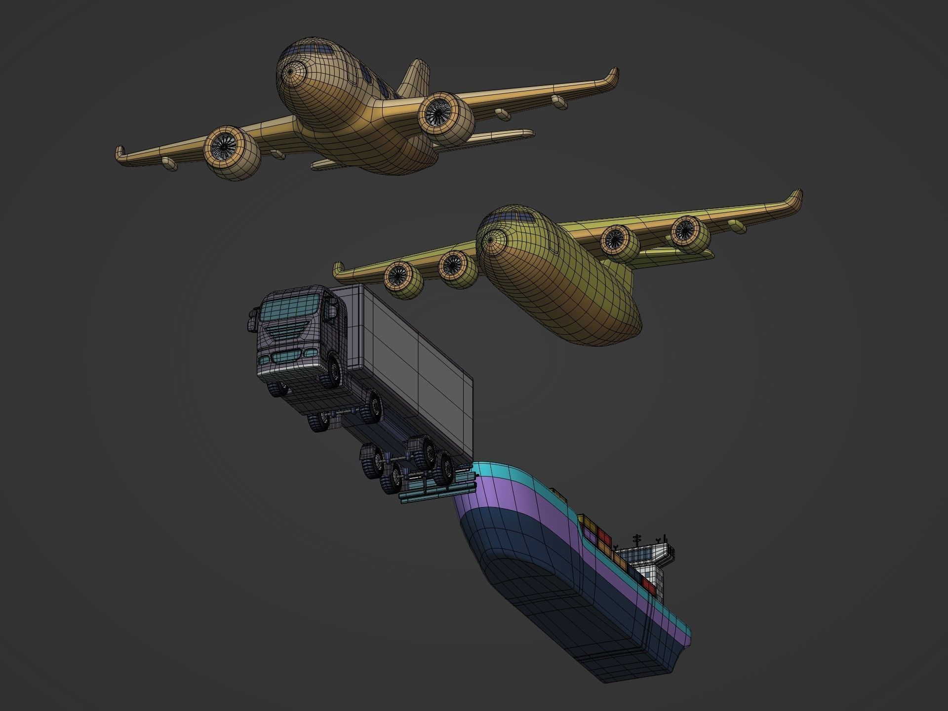 3D model Cartoon Transport Vehicles Pack VR / AR / low-poly | CGTrader
