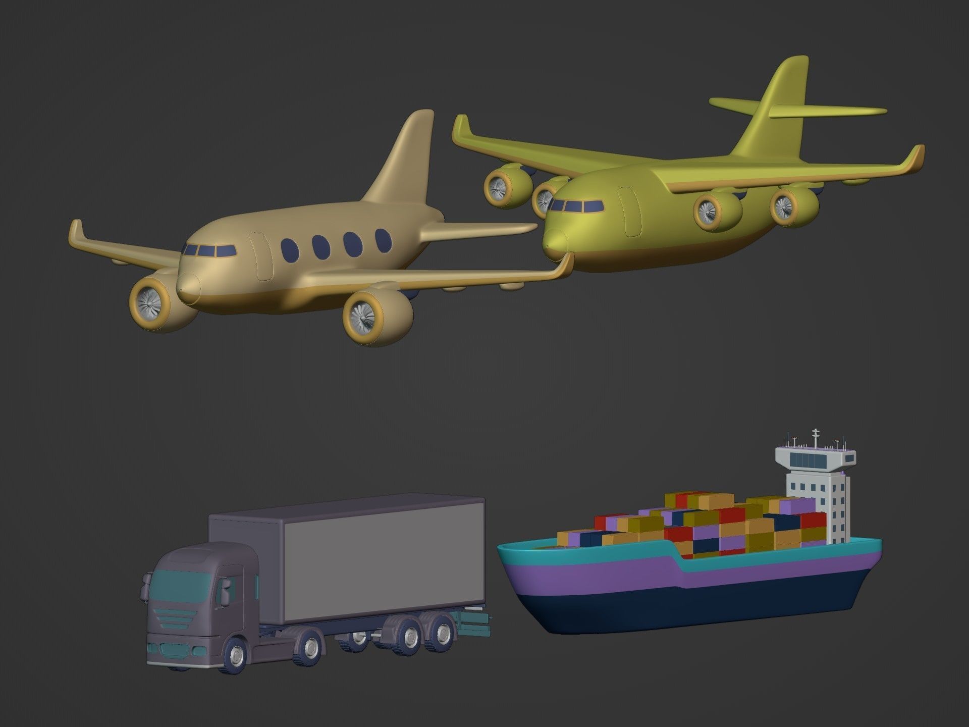 3D model Cartoon Transport Vehicles Pack VR / AR / low-poly | CGTrader