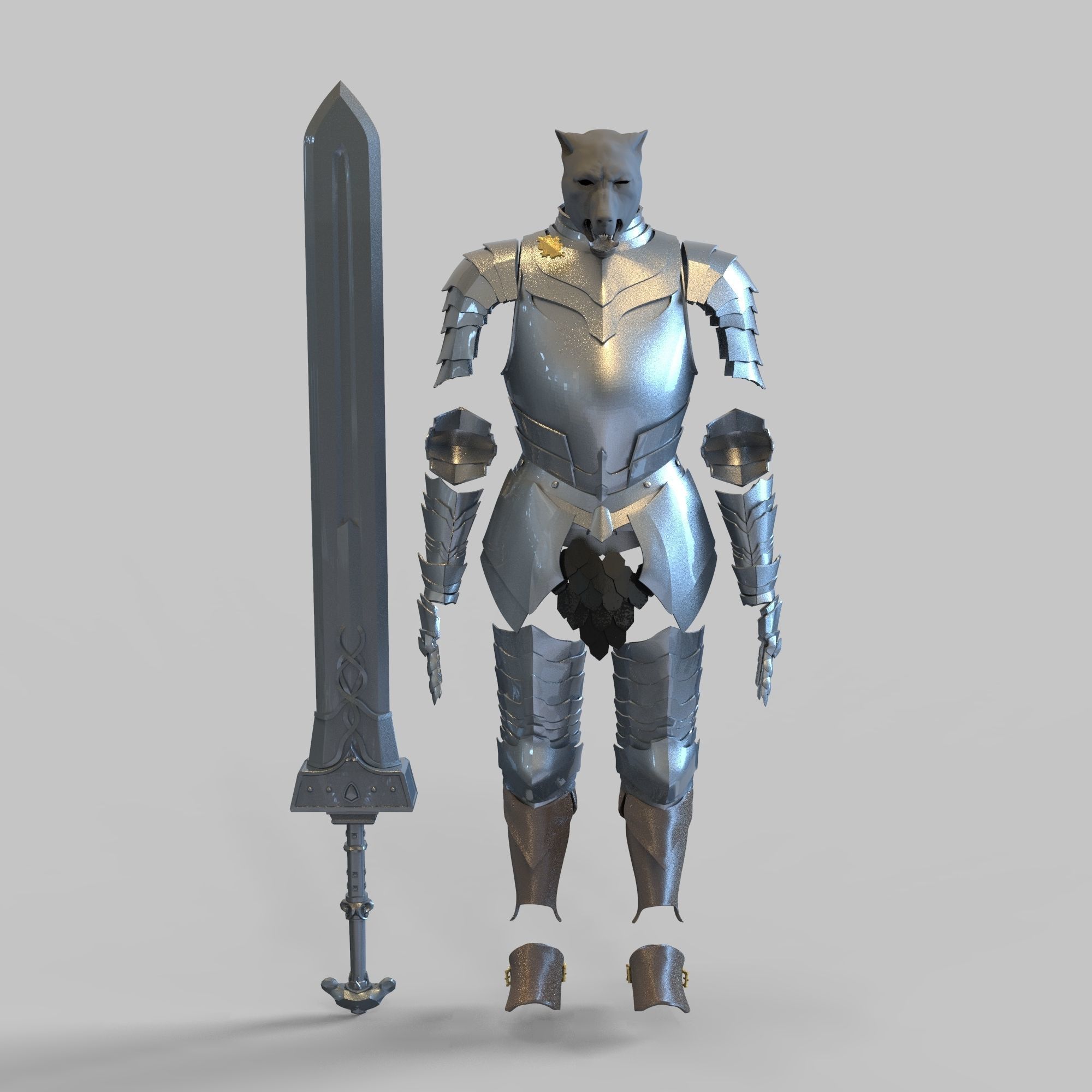 Blaidd Elden Ring Full Body Wearable Armor with Mask and Sword 3D model ...