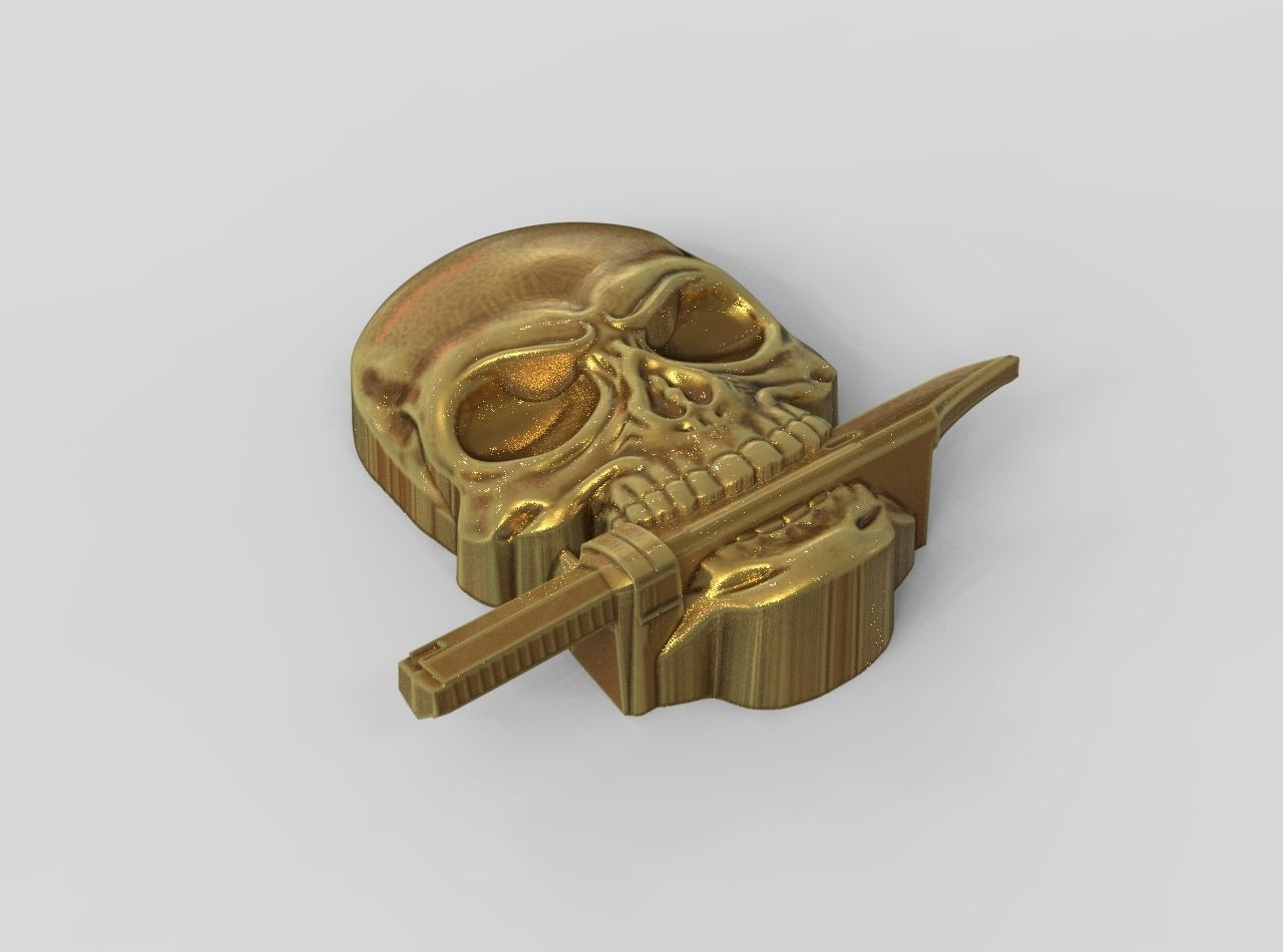 Skull with knife 3D model 3D printable | CGTrader