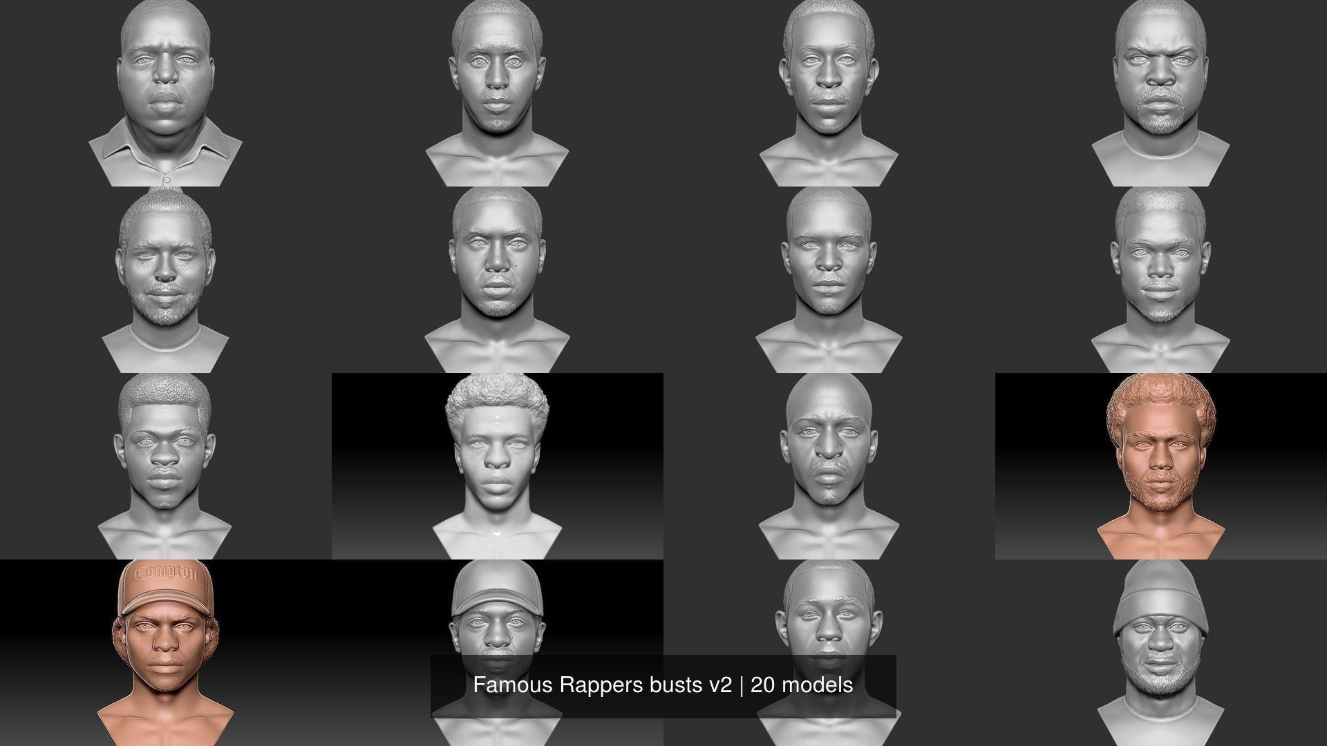 Famous Rappers busts v2 3D Model Collection | CGTrader
