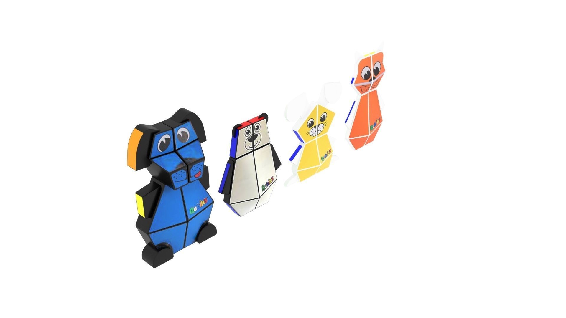 Animals Rubiks Cube Collection 3D model | CGTrader