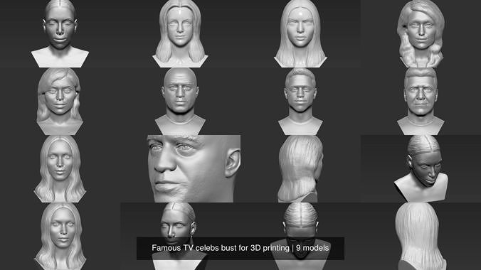 Famous TV celebs bust for 3D printing 3D Model Collection | CGTrader