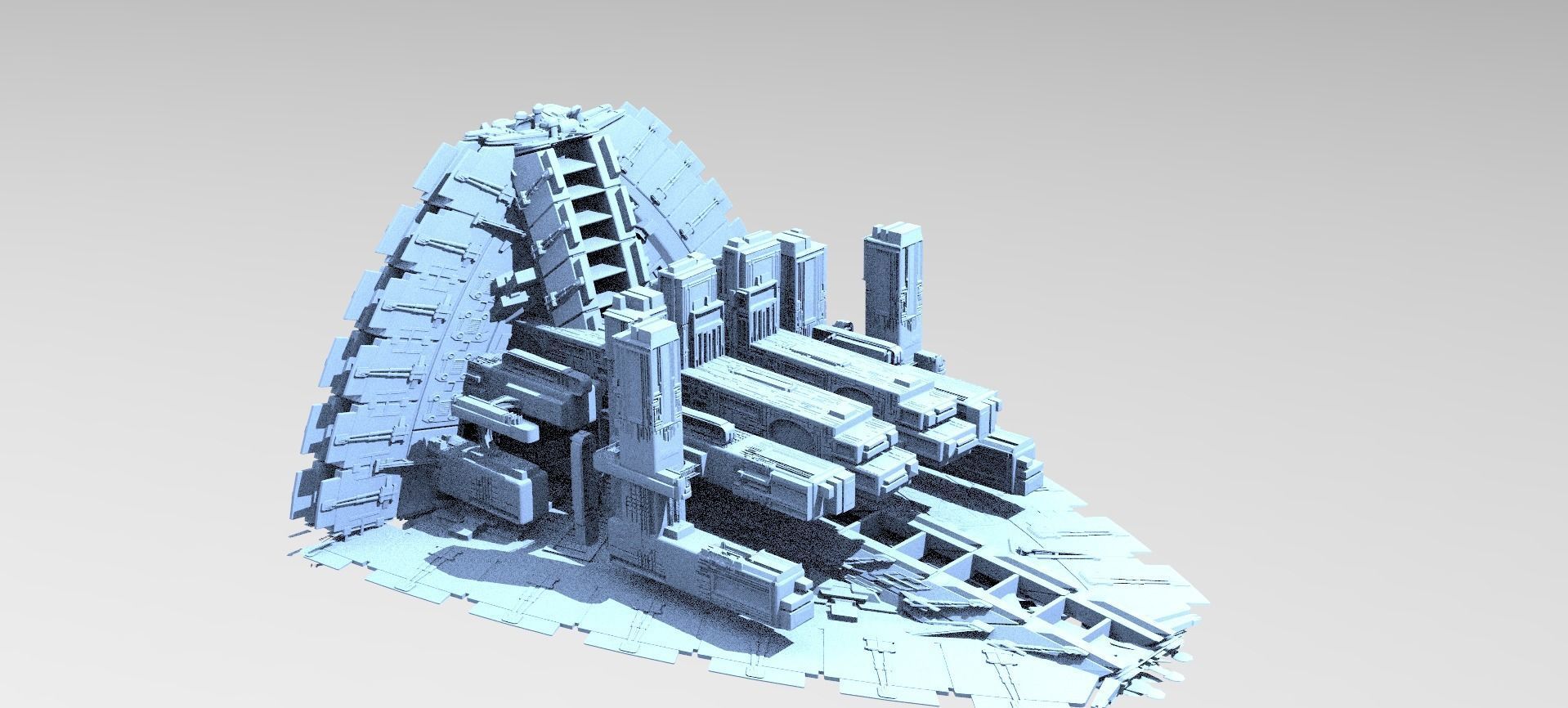 Sci-fi Alien Freighter Launcher 5 3D model | CGTrader