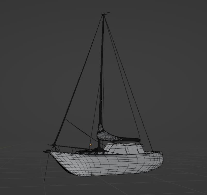 Sailboat 3D Model Ocean Scene 3D model | CGTrader