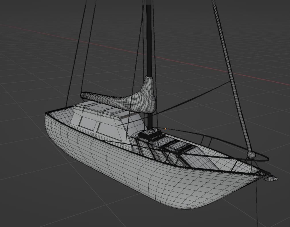 Sailboat 3D Model Ocean Scene 3D model | CGTrader