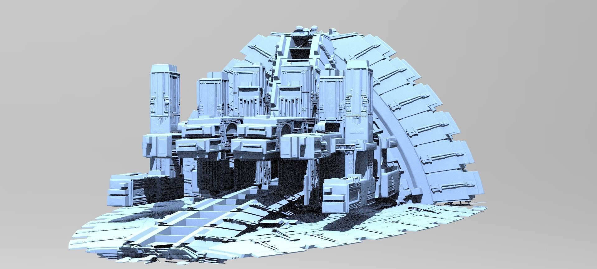Sci-fi Alien Freighter Towers 3D model | CGTrader