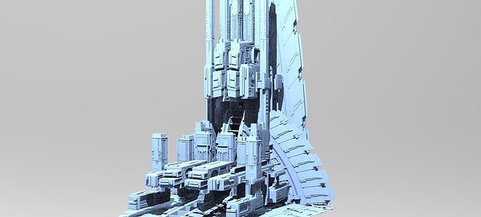 Sci-fi Alien Freighter Launcher 7 3D model | CGTrader