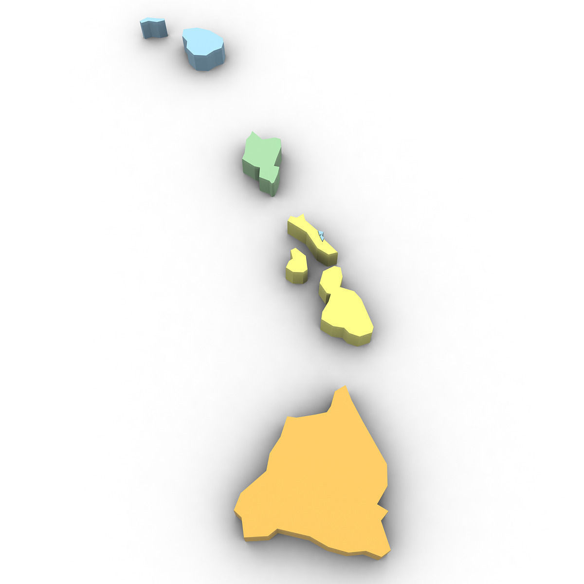 Hawaii Political Map 3D model | CGTrader
