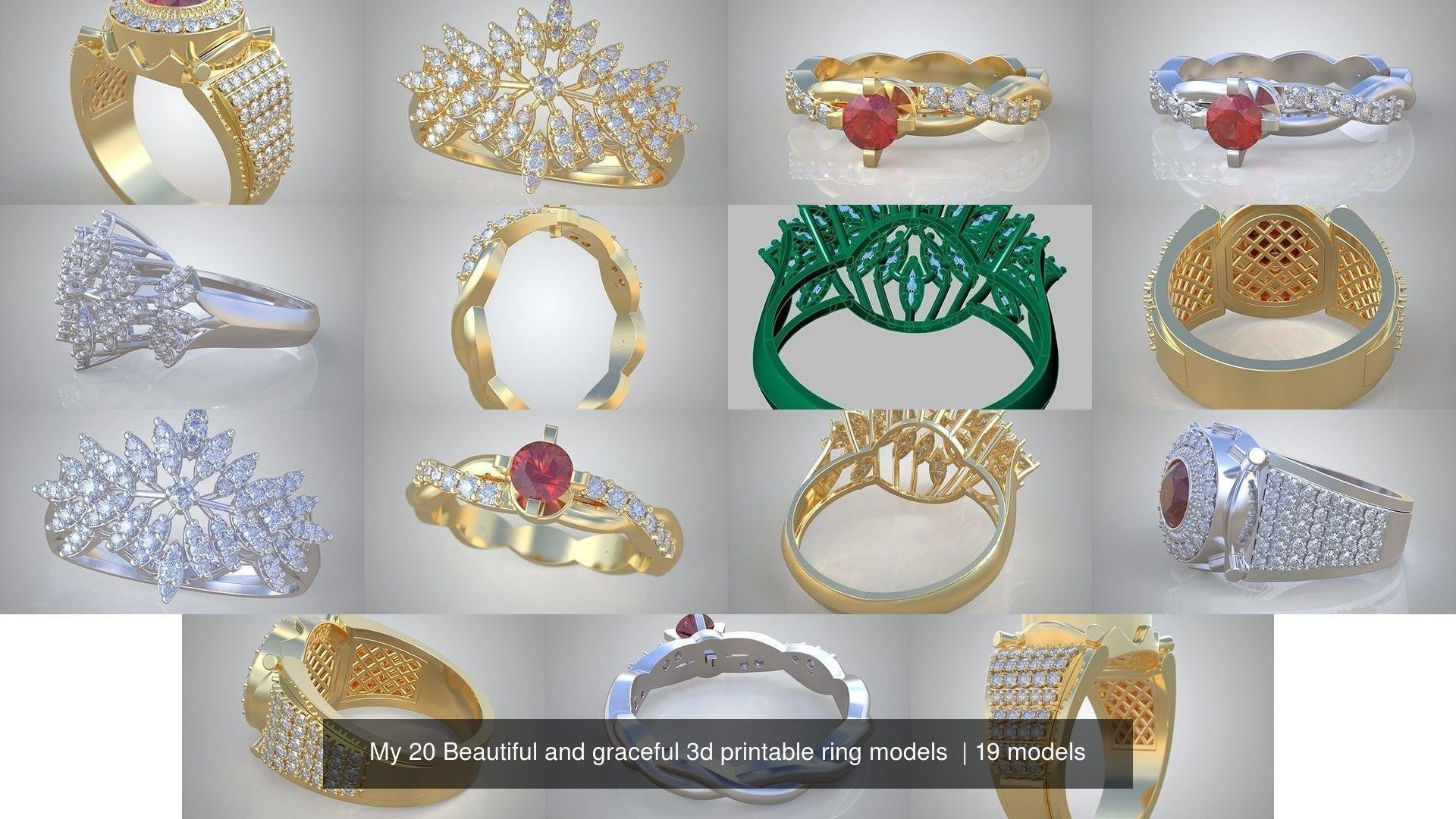 My 20 Beautiful and graceful 3d printable ring models 3D Model ...