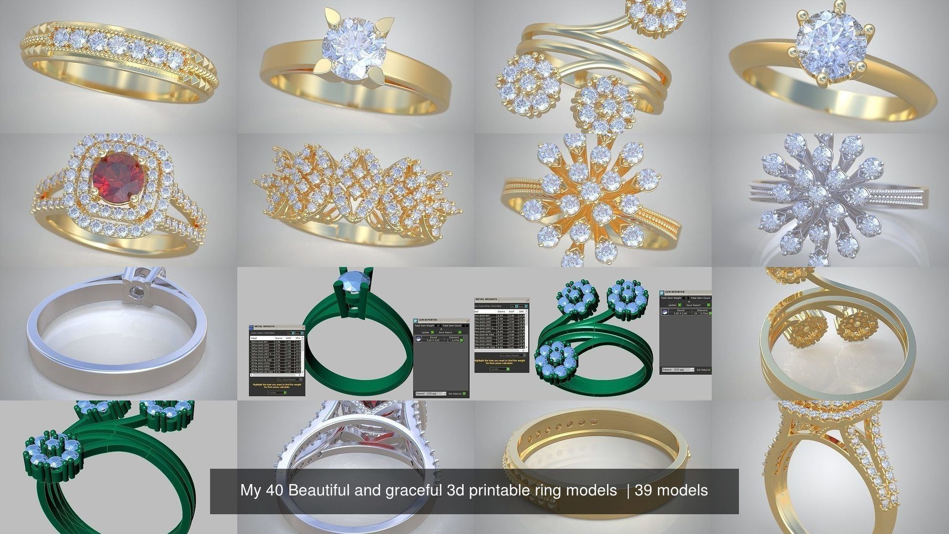 My 40 Beautiful and graceful 3d printable ring models 3D Model ...