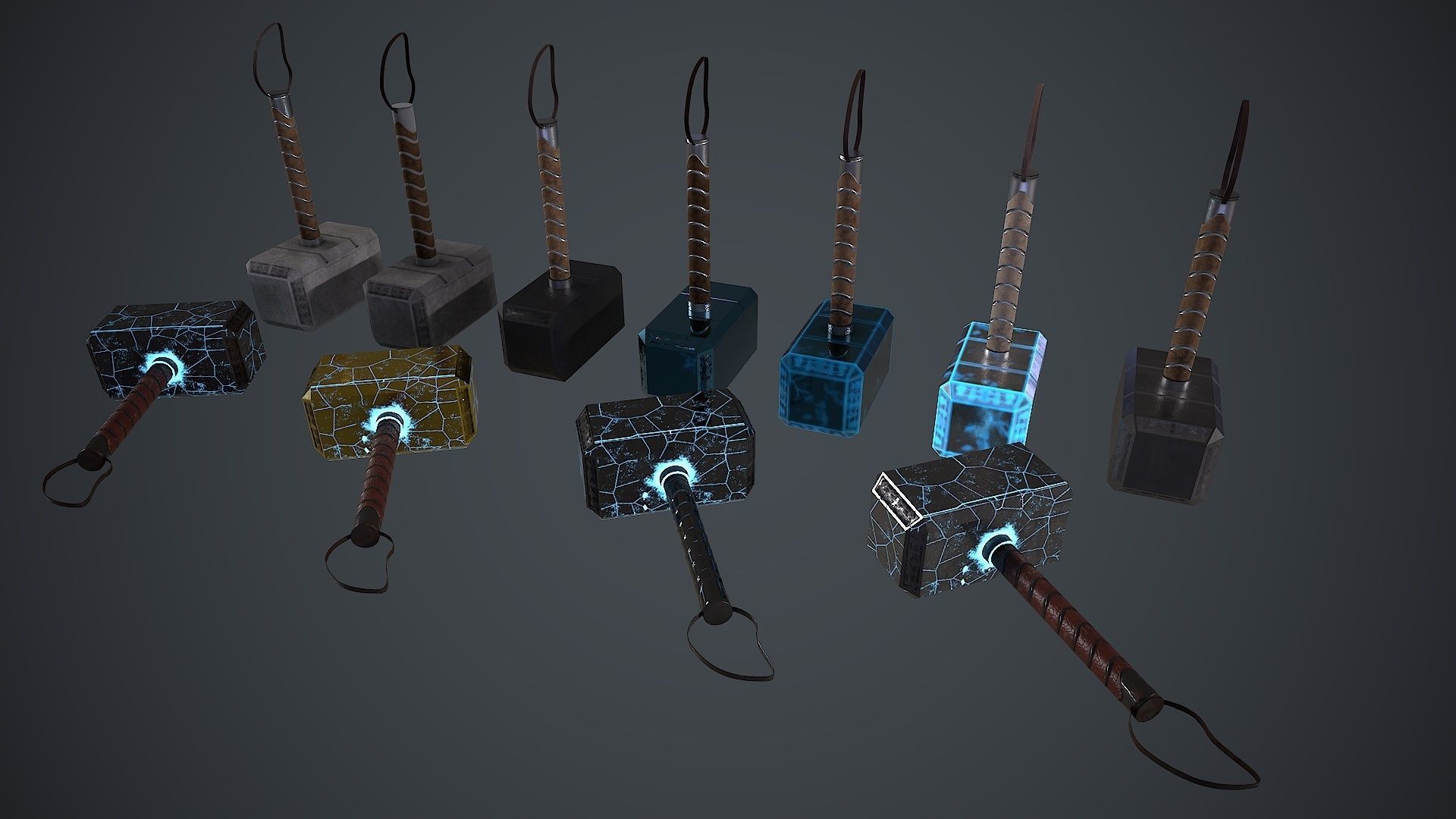 3D model Mjolnir Thor Hammer 3D model Marvel Comics Avengers VR / AR ...