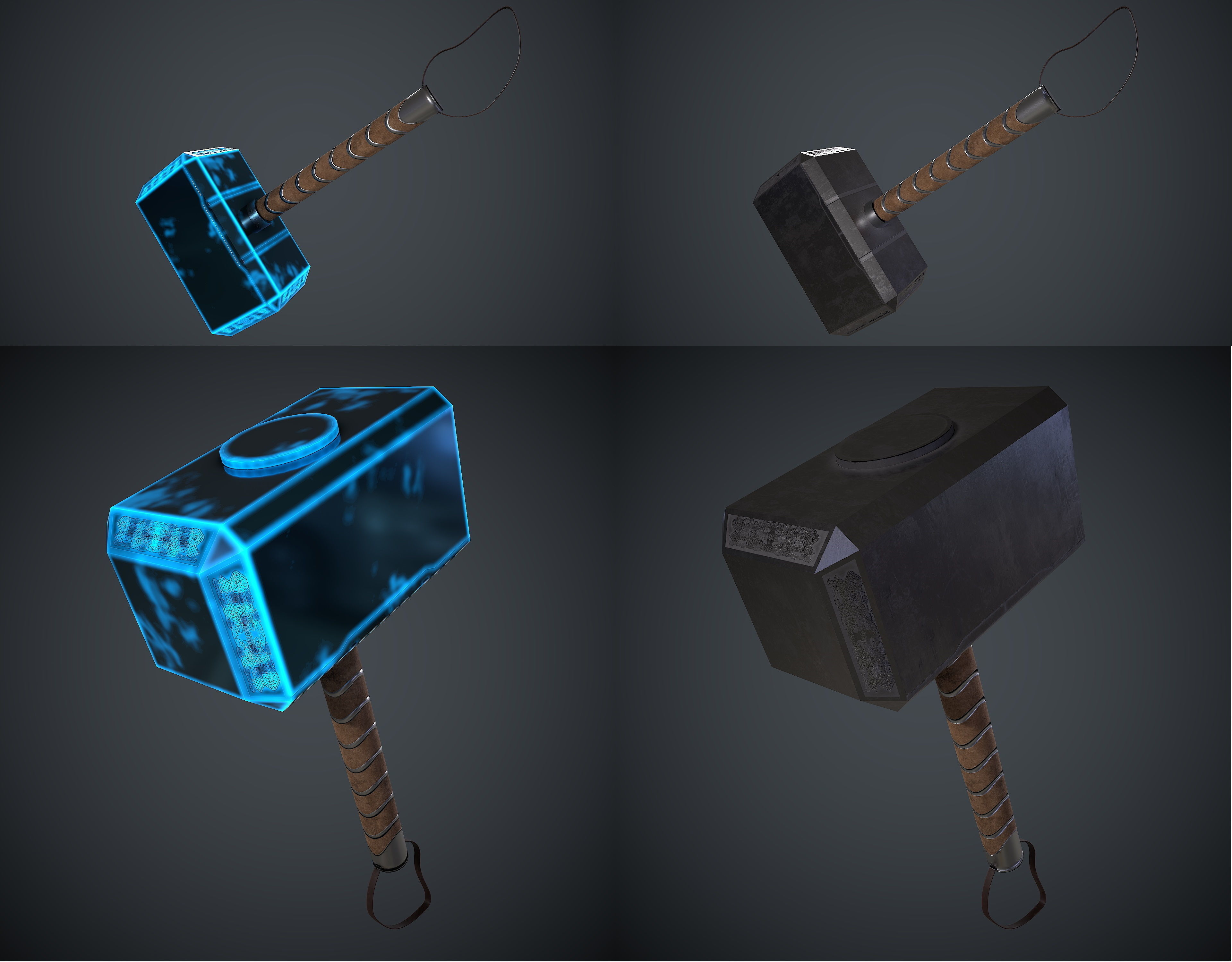 3D model Mjolnir Thor Hammer 3D model Marvel Comics Avengers VR / AR ...