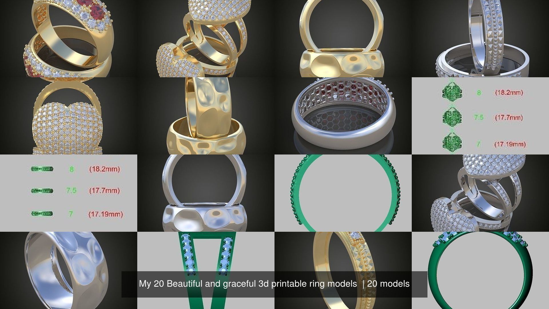 7My 20 Beautiful and graceful 3d printable ring models 3D Model ...