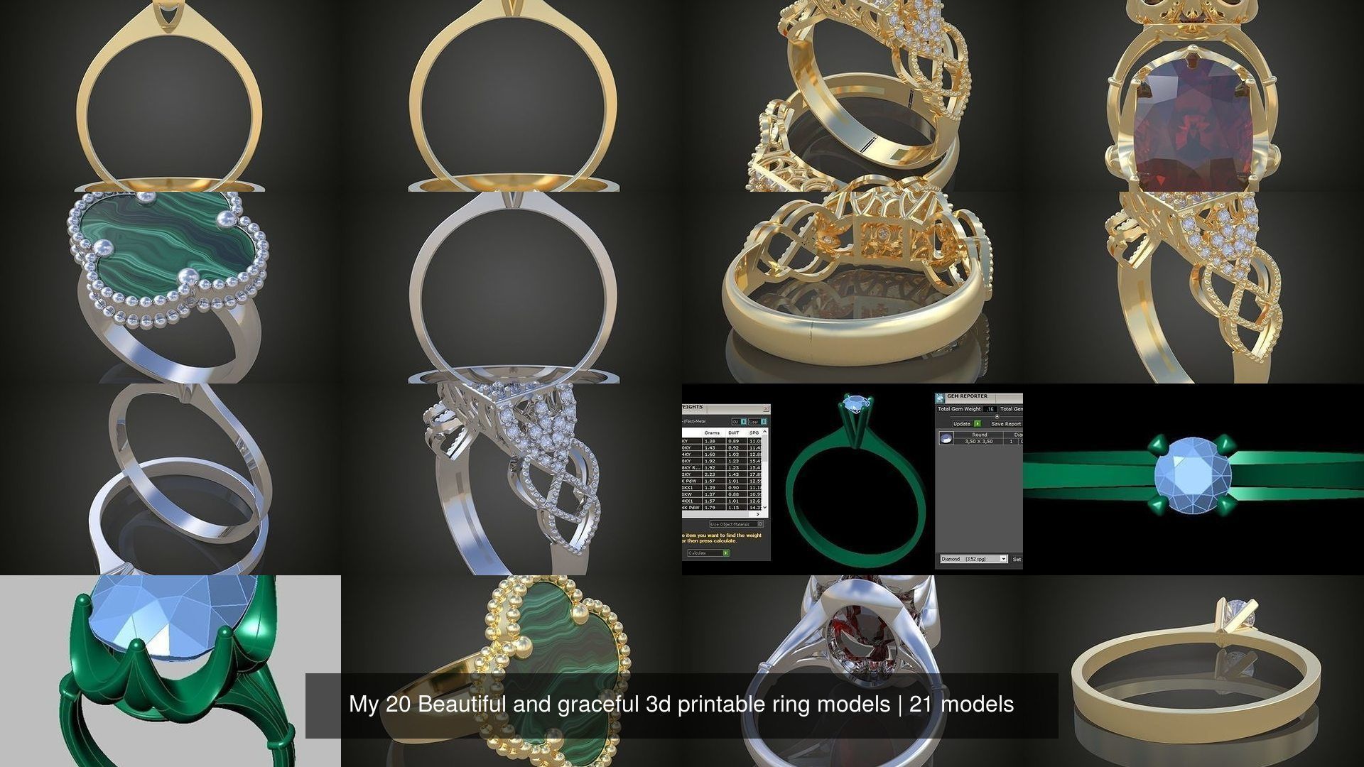 9My 20 Beautiful and graceful 3d printable ring models 3D Model ...