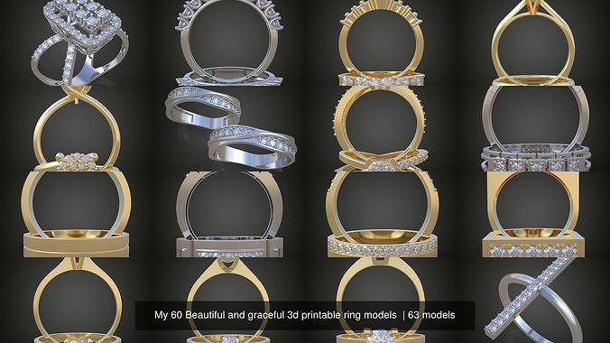 9My 60 Beautiful and graceful 3d printable ring models 3D Model ...