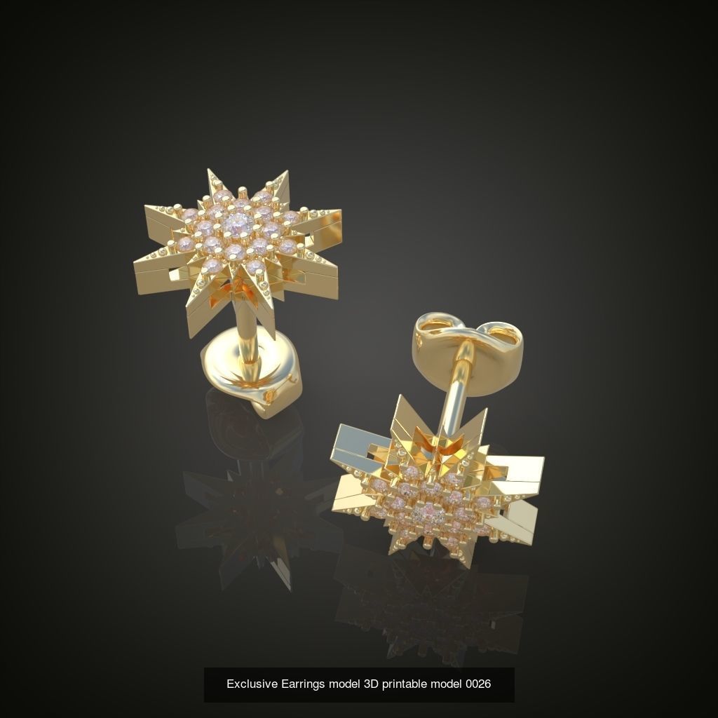 My 10 Beautiful and Graceful 3d printable Earring models 3D Model ...