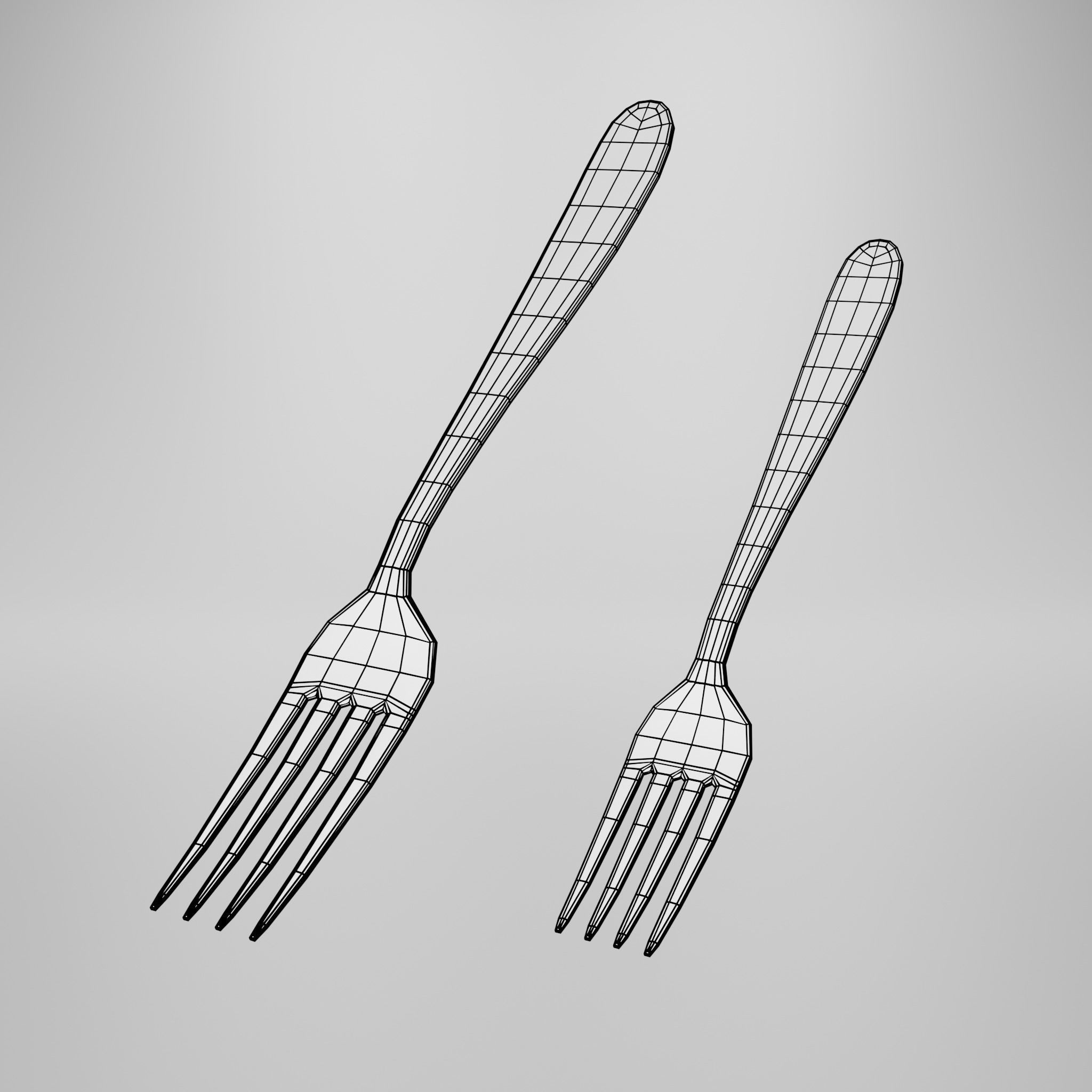 Dessert fork - Dinner fork 3D model | CGTrader