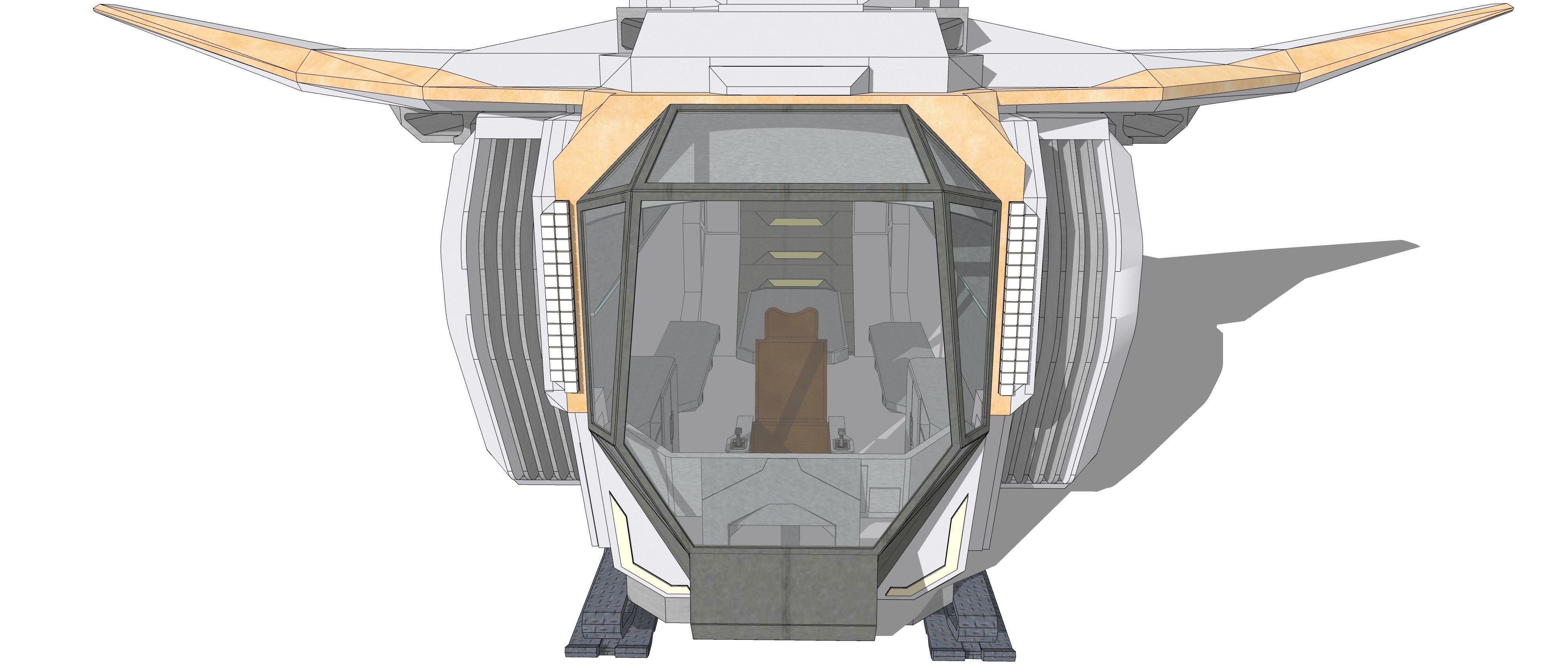 Sci-fi Personal Spacecraft 002 v2 3D model | CGTrader