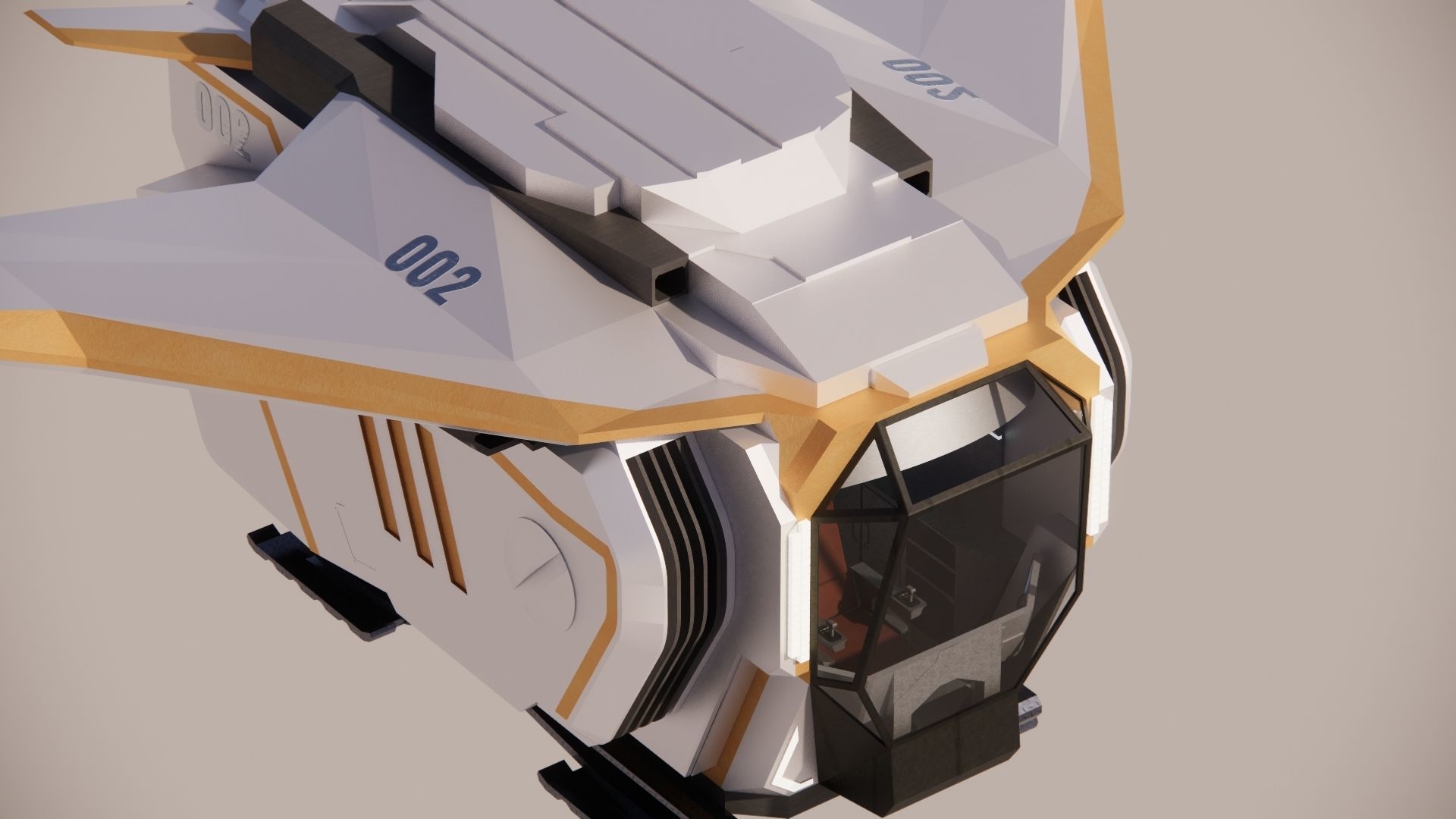 Sci-fi Personal Spacecraft 002 v2 3D model | CGTrader