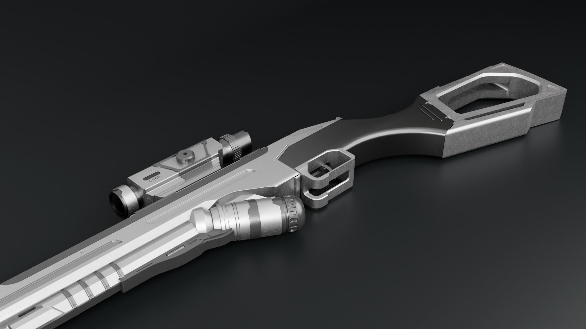 Scifi Gun Game Asset 3D Model Concept with PBR Texture 3D model | CGTrader