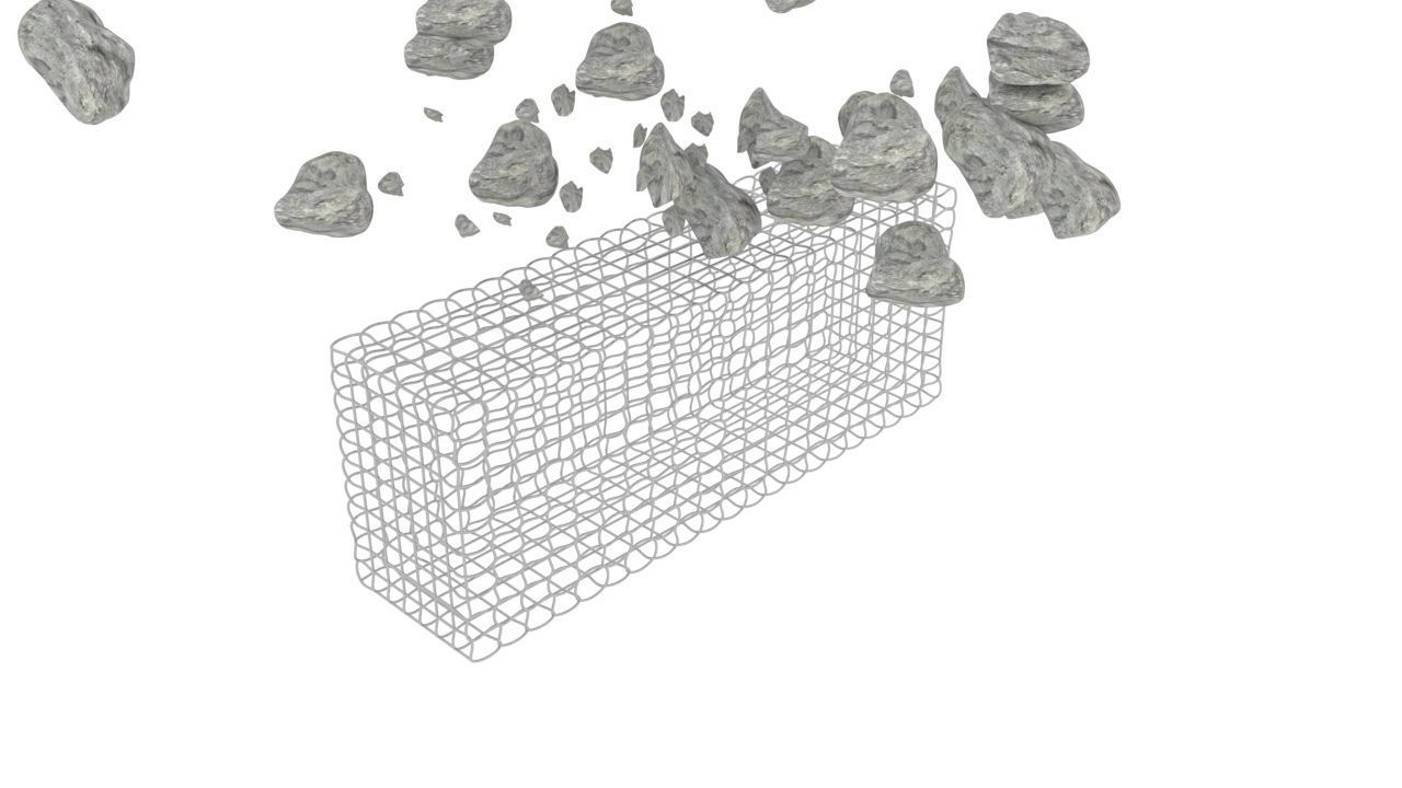 Gabion Wall 3D model animated | CGTrader