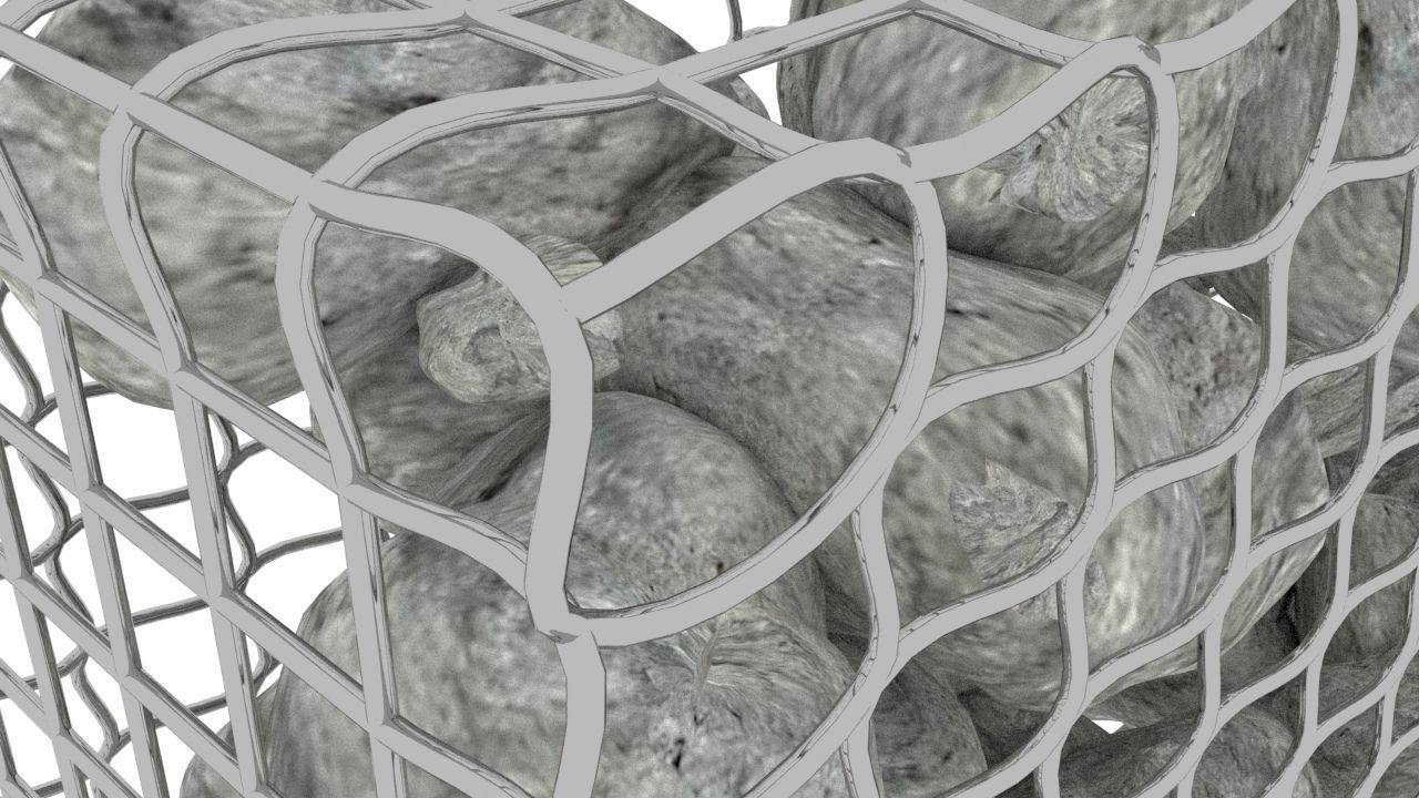 Gabion Wall 3D model animated | CGTrader