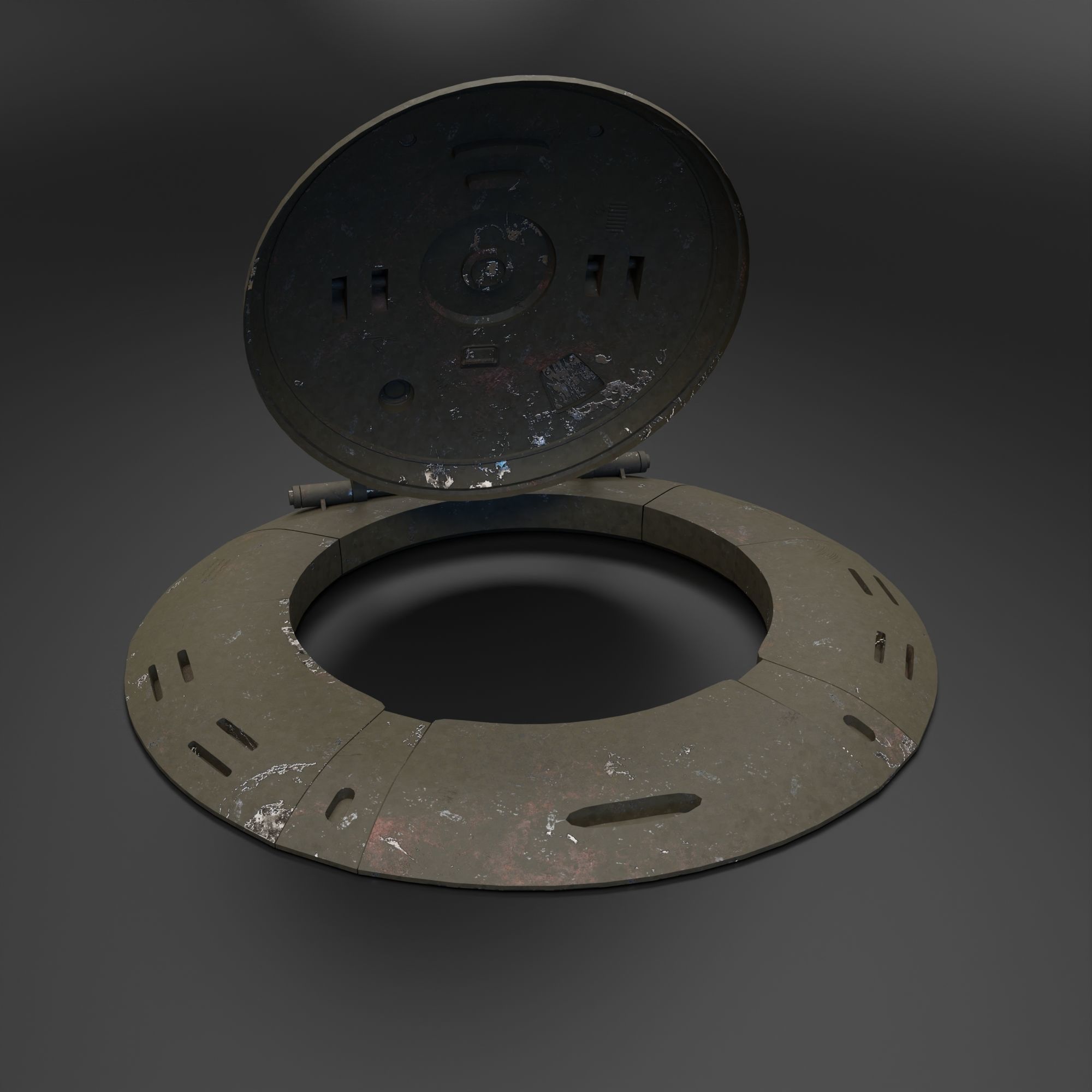 3D model PRB Damaged Tank Hatch VR / AR / low-poly | CGTrader