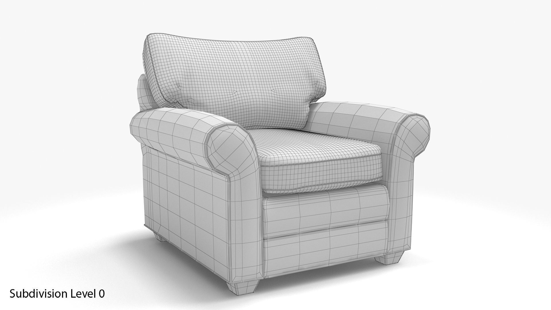 Ethan Allen Bennett Roll-Arm Leather Chair 3D model | CGTrader