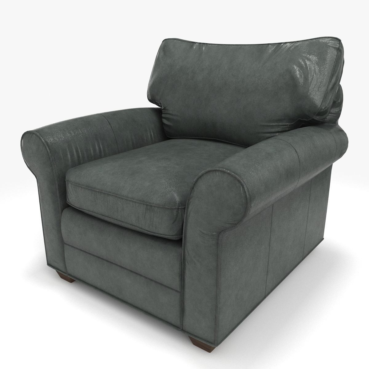 Ethan Allen Bennett Roll-Arm Leather Chair 3D model | CGTrader