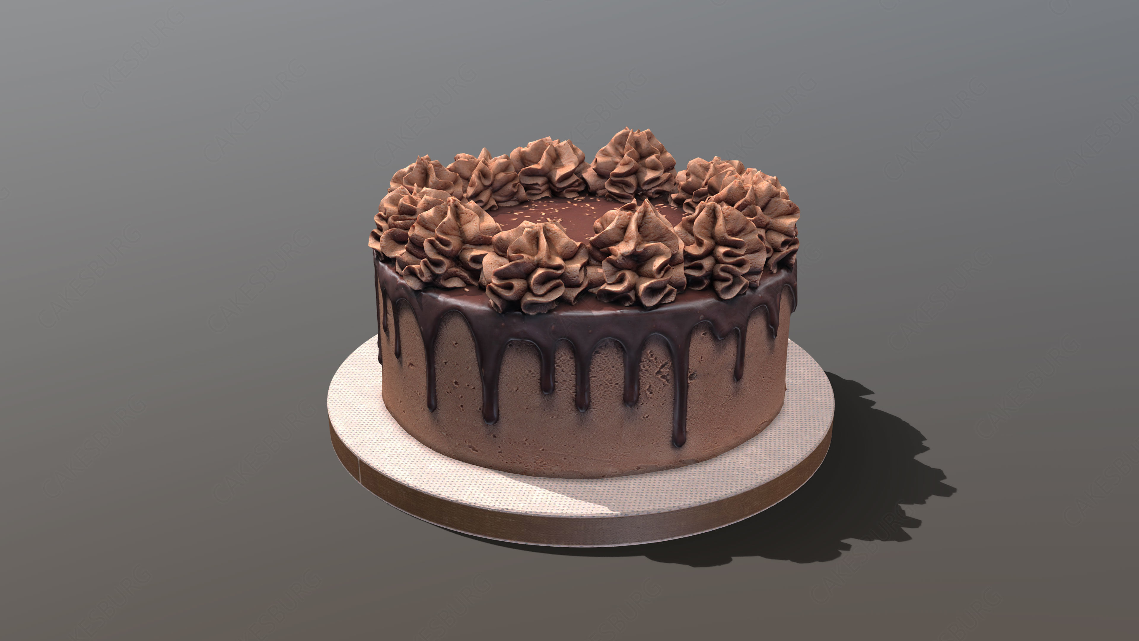 3D model Chocolate Gateau VR / AR / low-poly | CGTrader