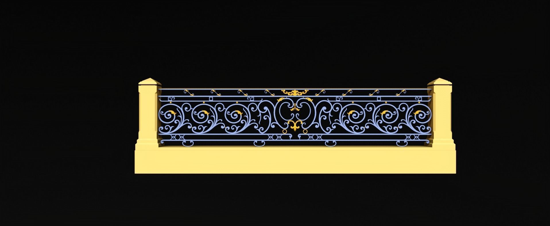 Wrought iron railing 3D model | CGTrader