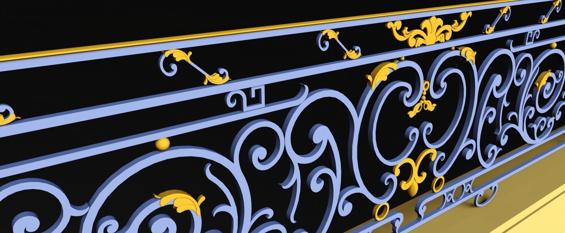 Wrought iron railing 3D model | CGTrader