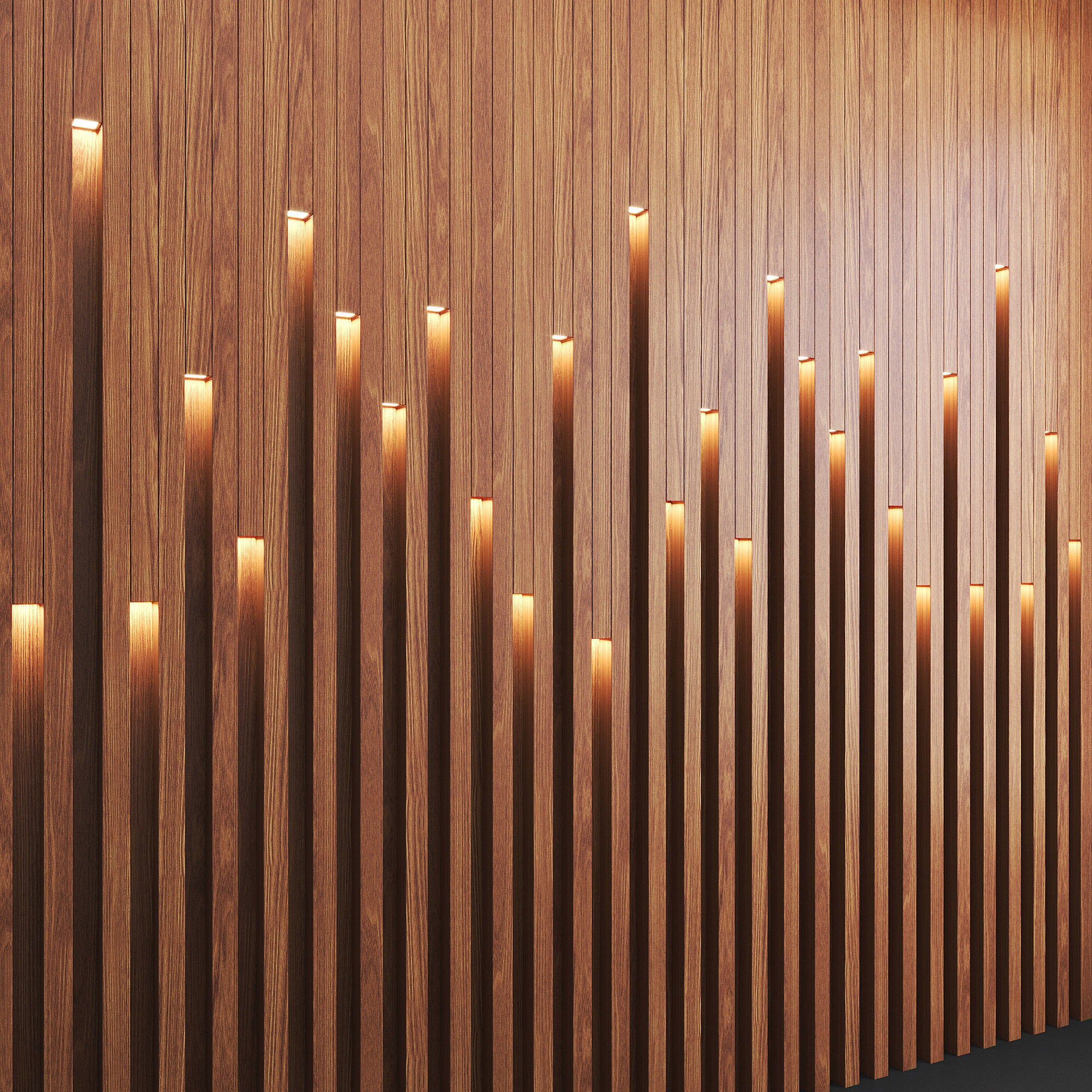 3D FLUTTED WALL PANEL WITH LIGHTING 3D model | CGTrader