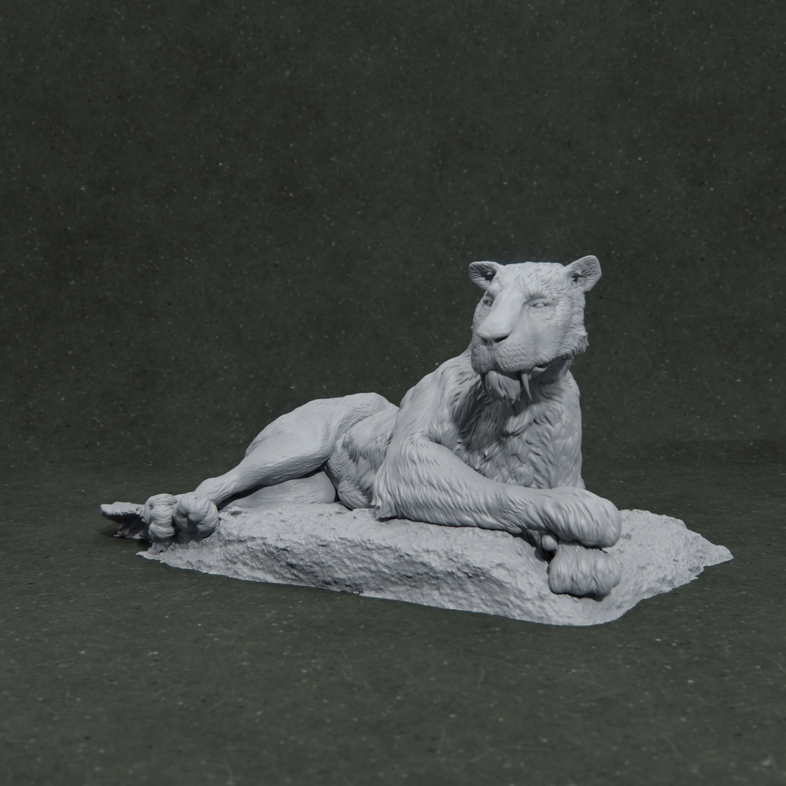 Smilodon Populator resting 1-35 scale pre-supported 3D model 3D ...