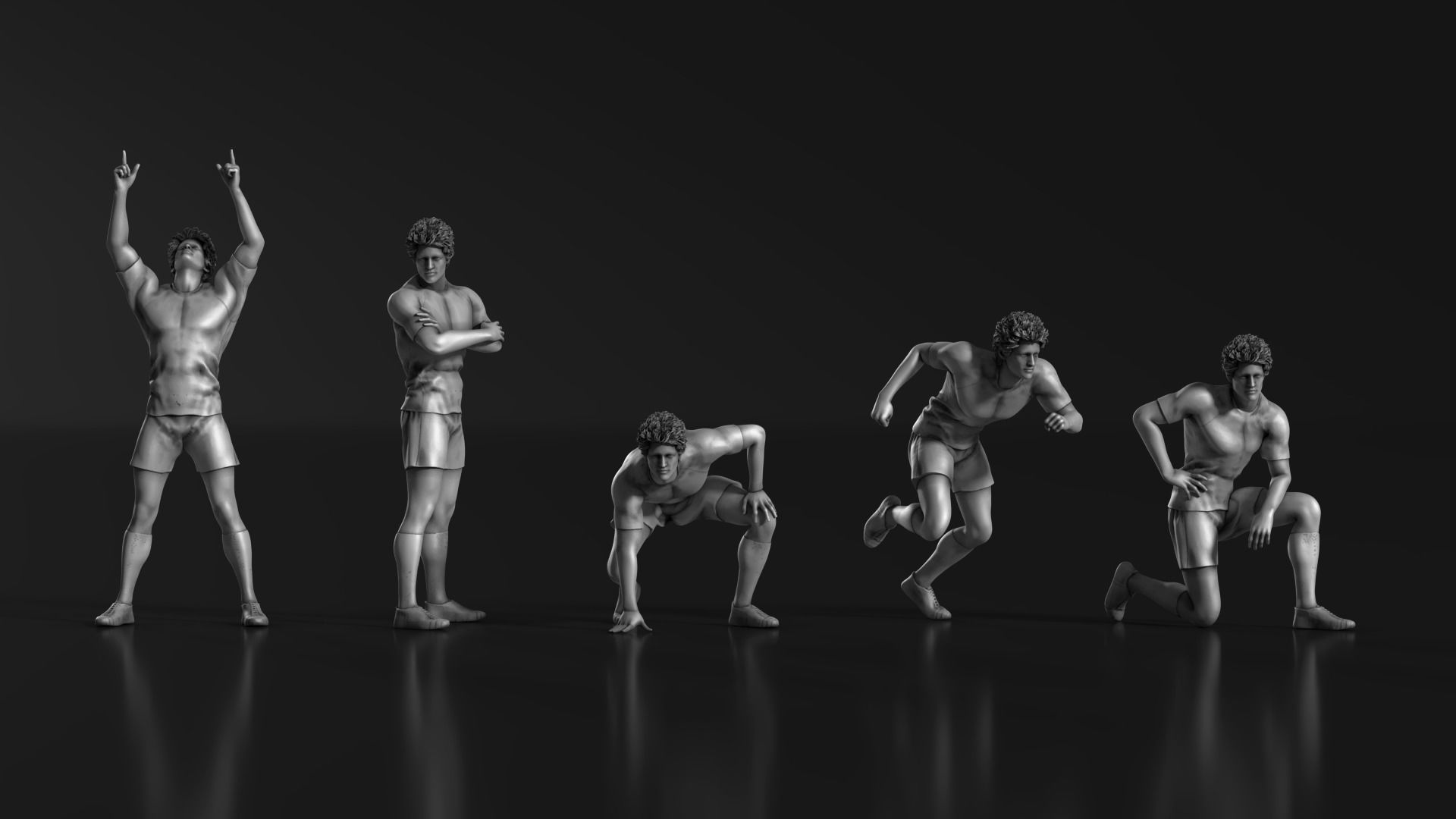 Rugby Poses 01 3D model 3D printable | CGTrader