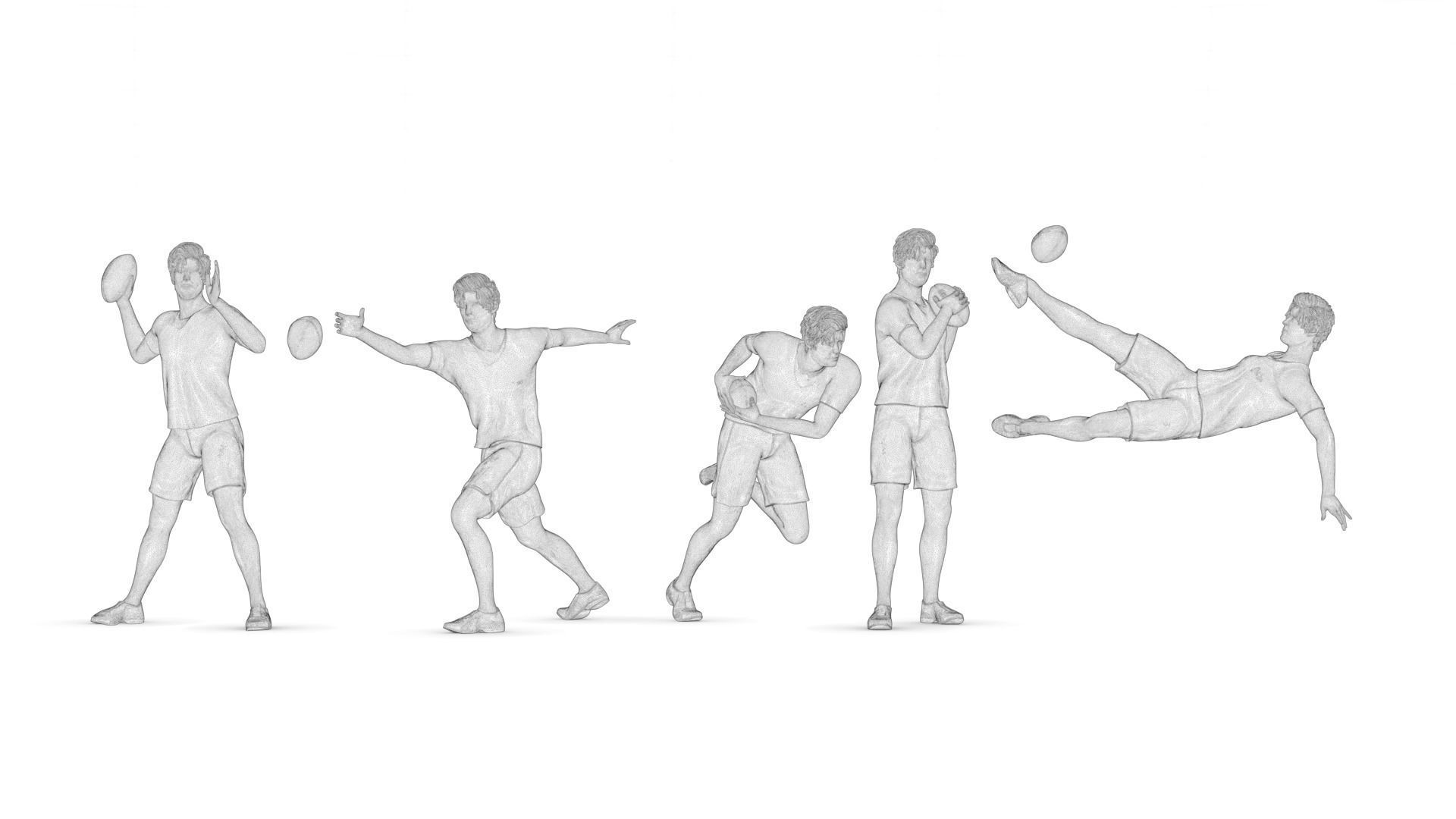 Rugby Poses 01 3D model 3D printable | CGTrader