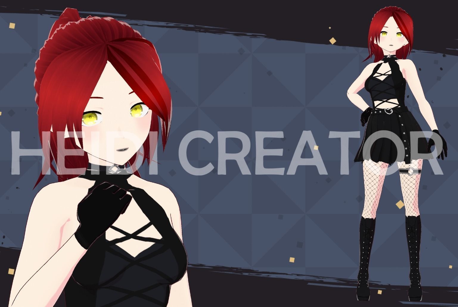 3D model Gothic Vroid 3D Female Vtubing Model VR / AR / low-poly | CGTrader