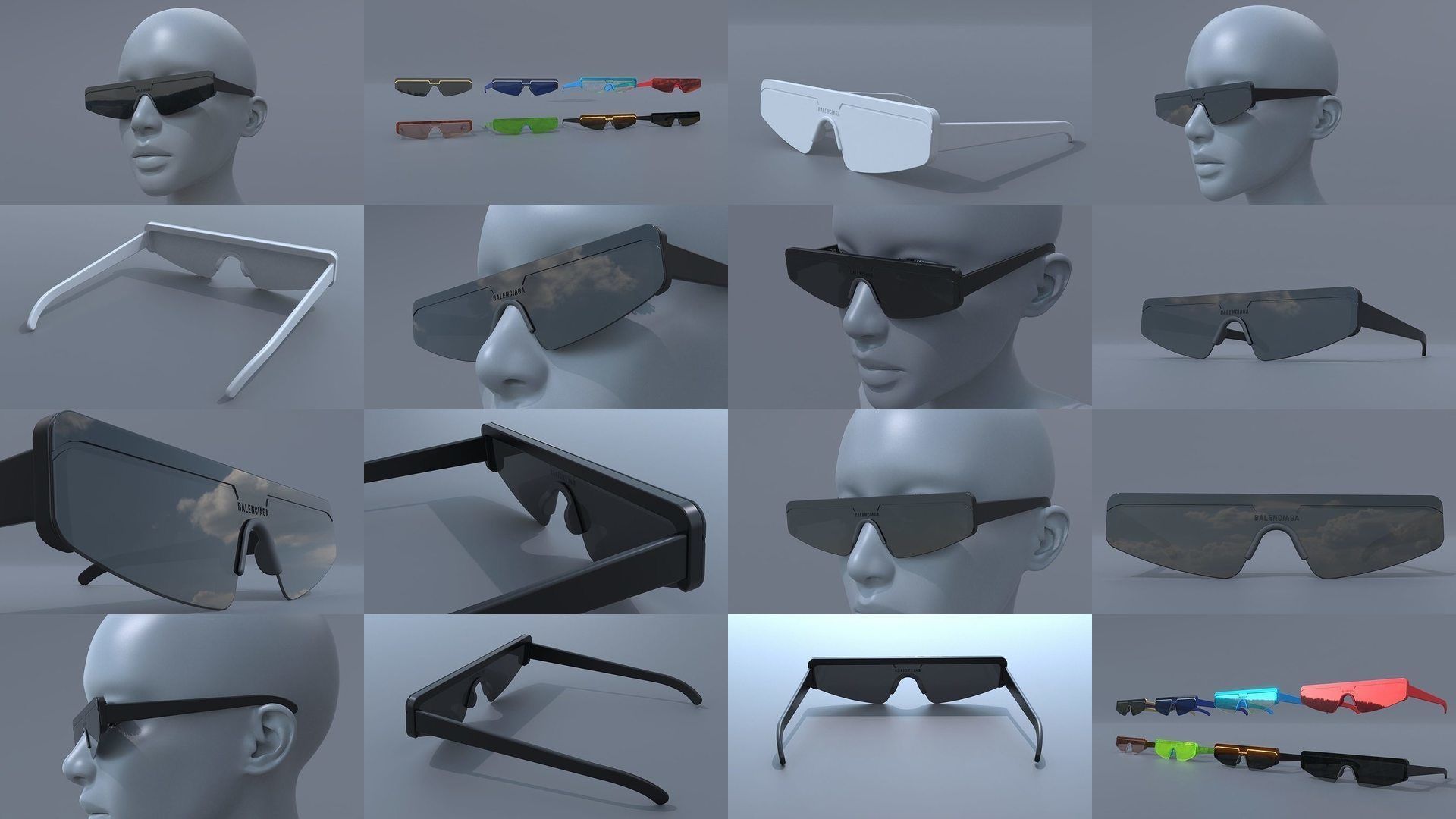 Sci fi glasses and helmet pack x17 3D Model Collection | CGTrader