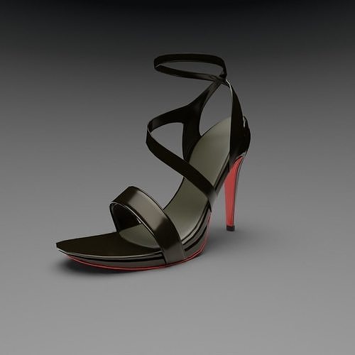 3D High Heels - Strappy Sandal High Heels free VR / AR / low-poly 3D ...