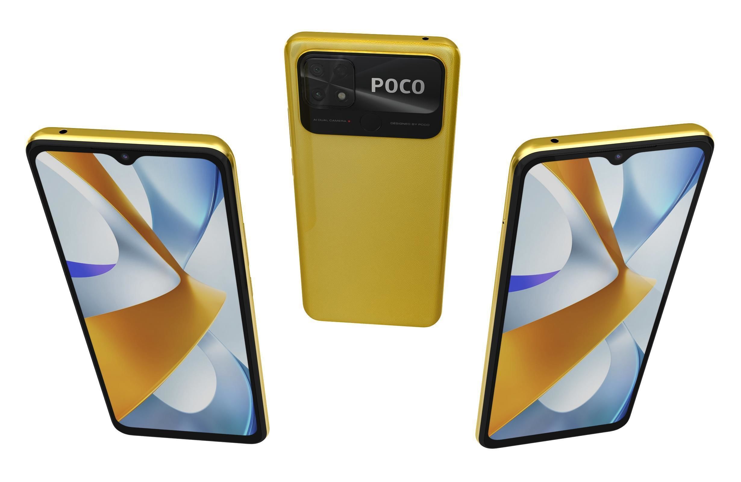 Xiaomi Poco C40 Yellow 3D model | CGTrader