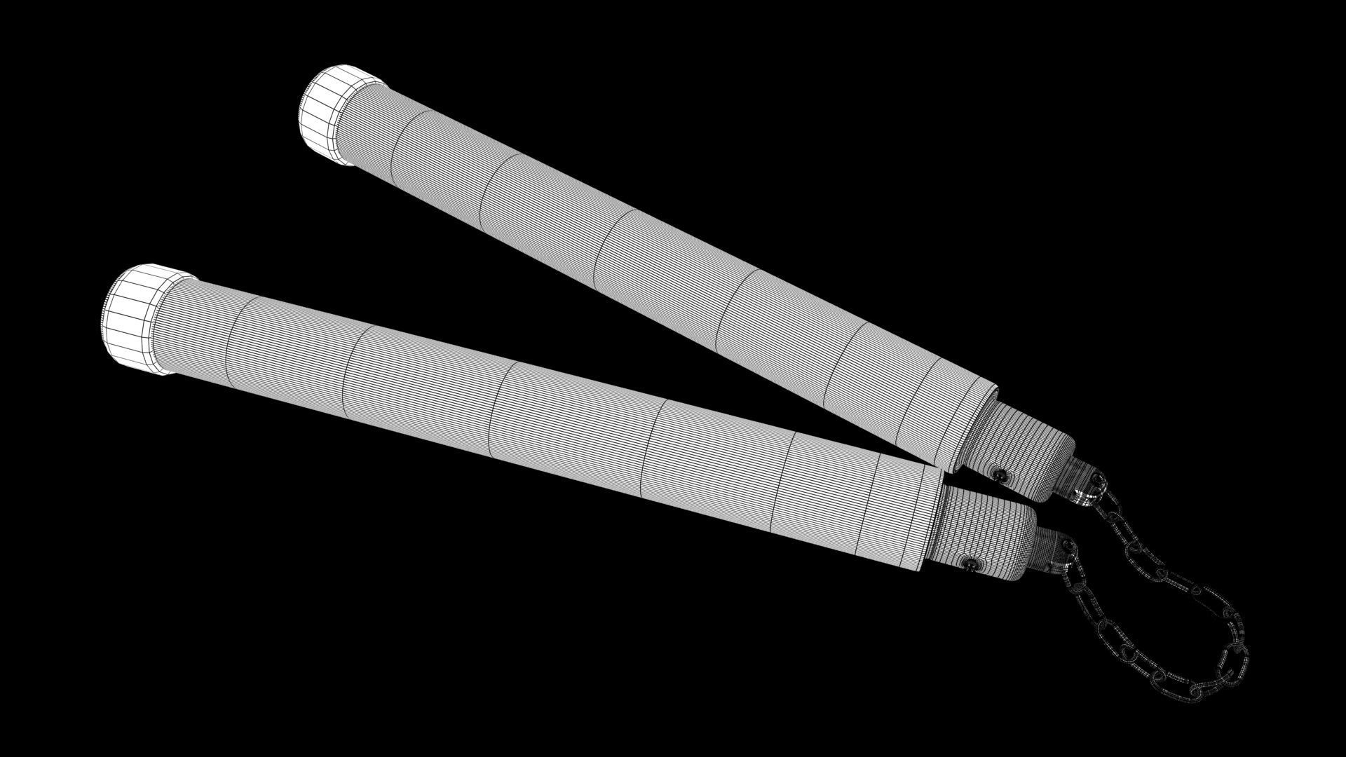 nunchucks pair of handcuffs 3D model | CGTrader
