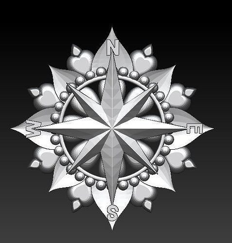 compass pendant 3D model | CGTrader