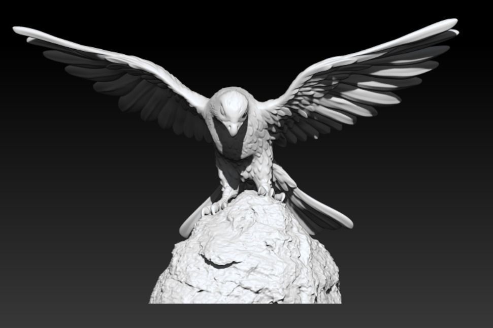 Falcon statue of bird 3D model 3D printable | CGTrader