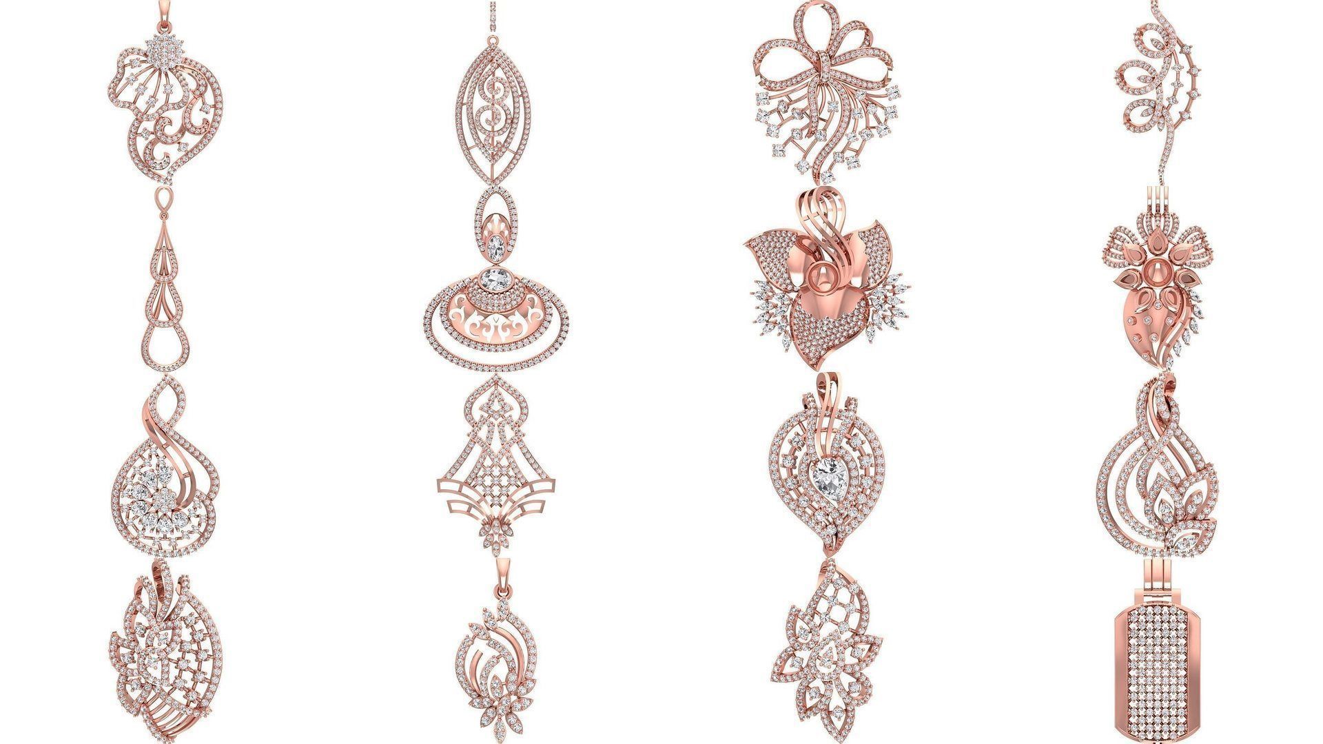 166 Women Pendants 3dm STL OBJ FBX Renders Details Collection | CGTrader