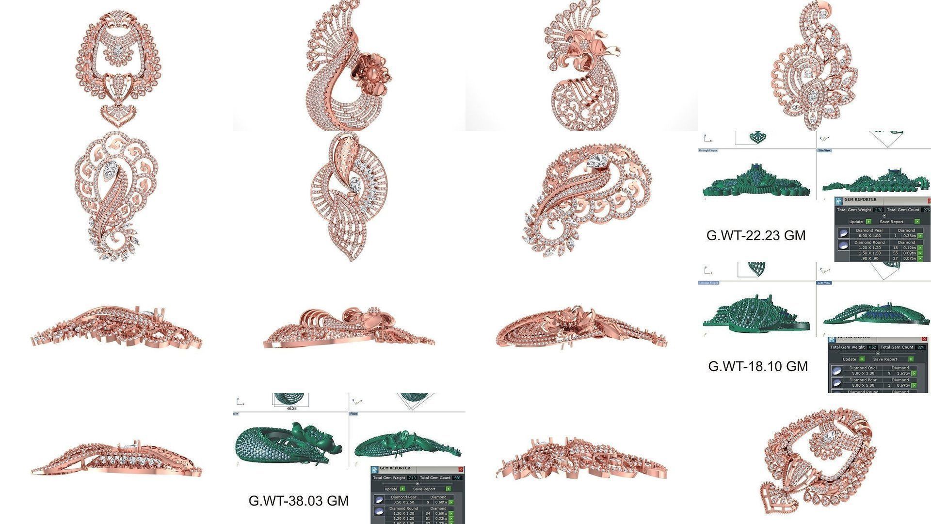 166 Women Pendants 3dm STL OBJ FBX Renders Details Collection | CGTrader