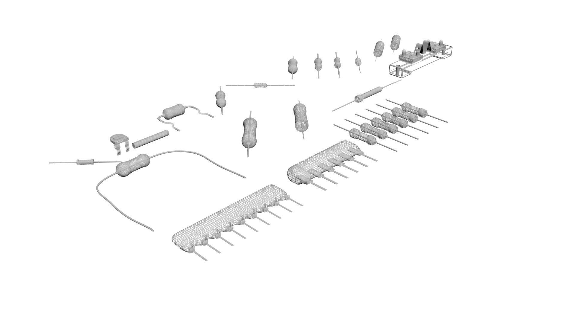 Resistors Set 3D model | CGTrader