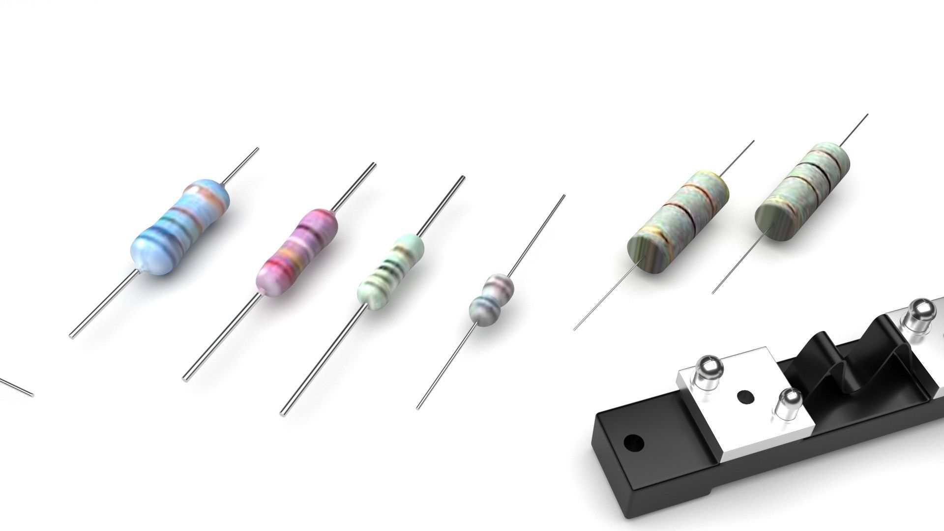 Resistors Set 3D model | CGTrader
