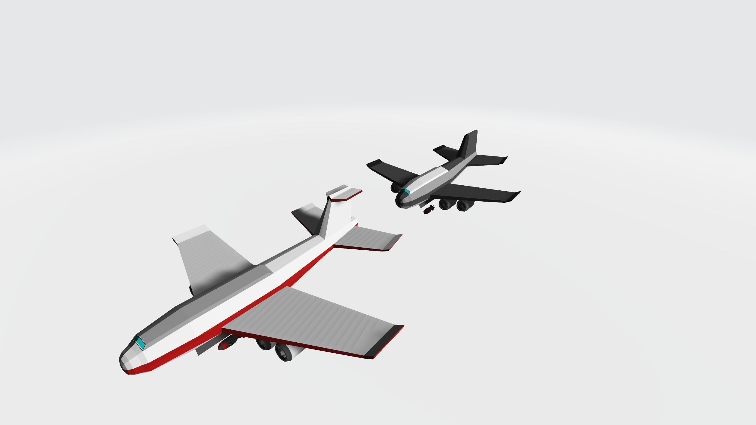 Heavy war Bombardier carrying Heavy Nuke Bomb free VR / AR / low-poly ...